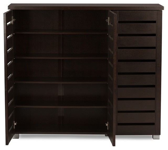 Adalwin and 3-Door Dark Brown Wooden Entryway Shoes Storage ...