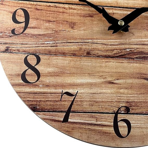 Small Wall Clock, 10" Frameless Wooden Wall Clocks - Rustic - Wall ...