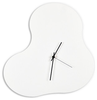 Whiteout Blob Clock, Abstract White Metal Wall Clocks - Contemporary ...