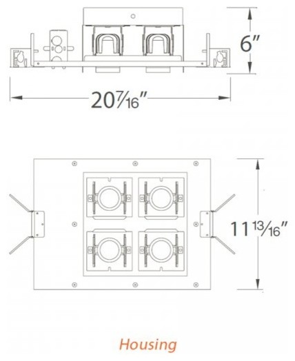 LED Precision Multiple 2X2-Light Non-IC Housing, 3000K 90CRI Flood ...