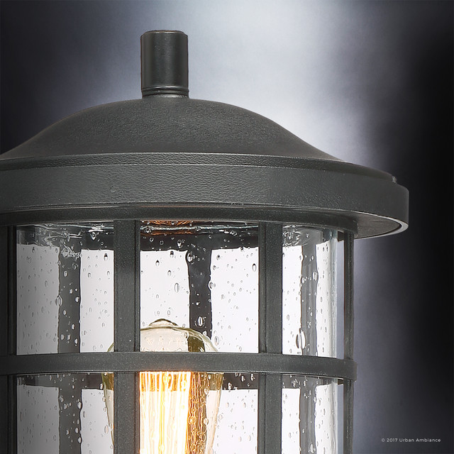 Luxury Craftsman Black Outdoor Post Light, Medium, UQL1046, Vienna ...