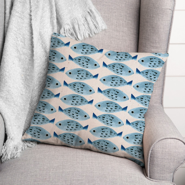 Swim Fish 3 20x20 Spun Poly Pillow, 20x20 - Beach Style - Decorative ...