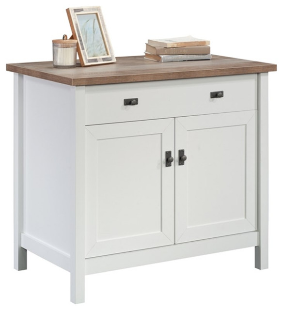 Bowery Hill Modern Engineered Wood Library Base in White Finish ...