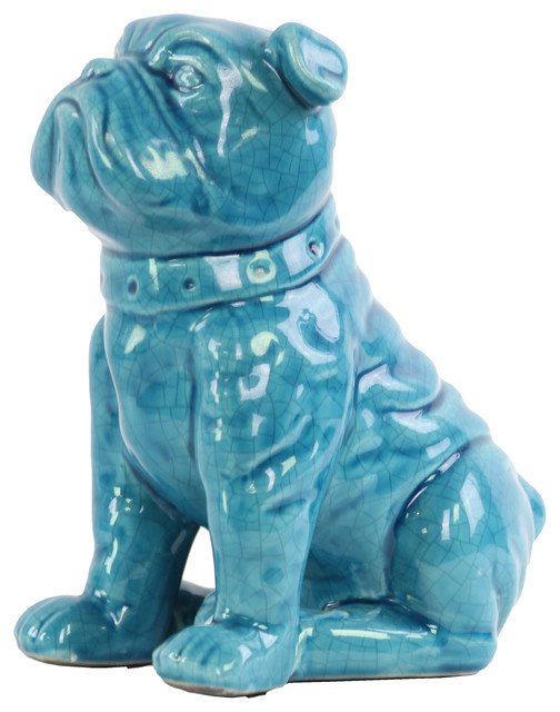 Ceramic Standing British Bulldog Figurine - Contemporary - Garden ...
