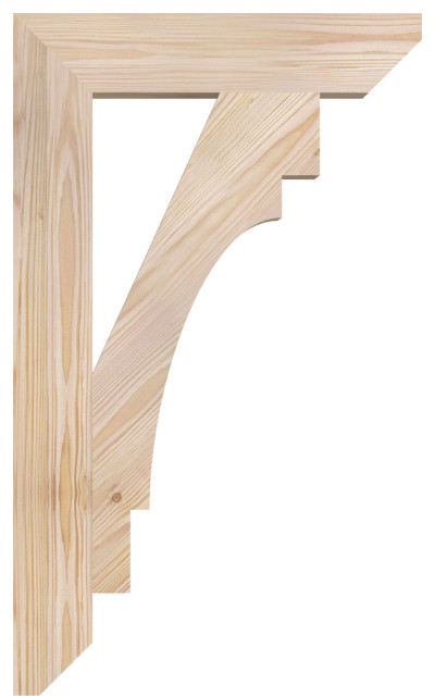 Balboa Traditional Bracket, 16"Dx24"H, 4"W Douglas Fir/Rough Sawn, 18 ...