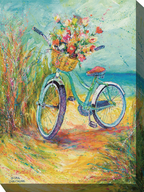 Blossom Bike Canvas Art Print, 30"x40" - Beach Style - Outdoor Wall Art ...