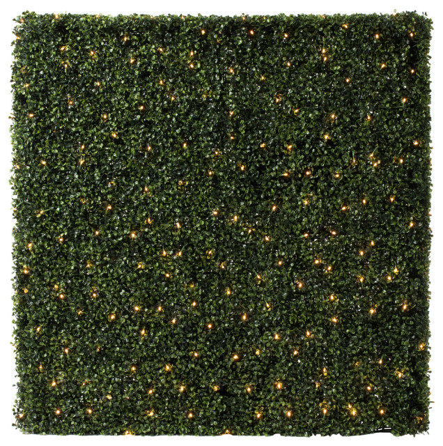 Vickerman TP194249LED 48 Artificial Boxwood Hedge With 400 Warm White ...