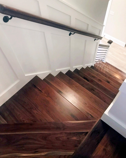 Character Walnut Stair Treads - Modern - Staircase - Charlotte - by ...
