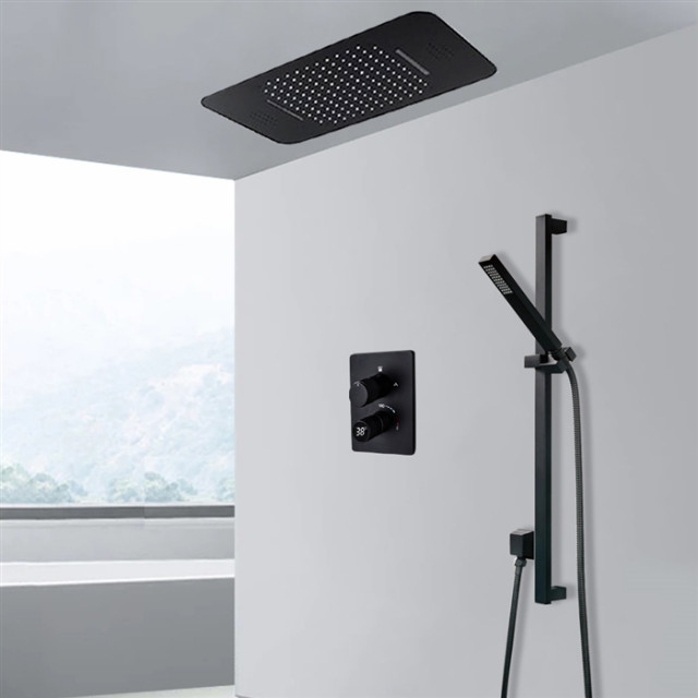 Fontana Remote Controlled 20x14"Led Digital Rainfall Shower System ...