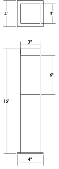 Inside Out Square Column LED Bollard, 16" - Modern - Path Lights - by ...