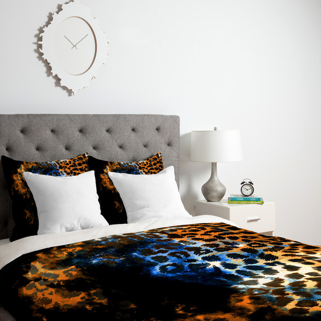 Deny Designs Caleb Troy Leopard Storm Duvet Cover, Twin - Contemporary ...
