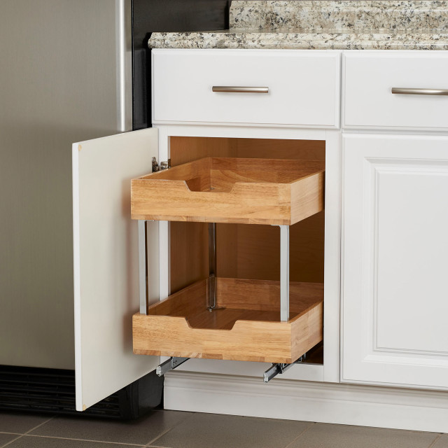 2 Tier Pull Out Cabinet Organizer - Pantry And Cabinet Organizers - by ...