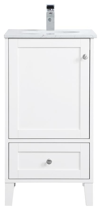 18 Inch Single Bathroom Vanity In White - Transitional - Bathroom ...