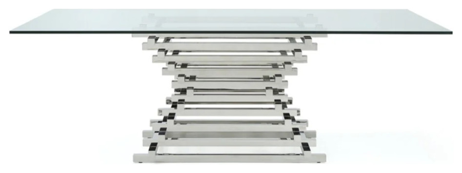 Maureen Modern Rectangular Glass Dining Table - Contemporary - Dining ...