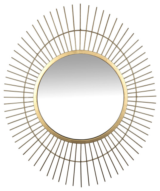 Gold Metal Spiked Wall Mirror - Midcentury - Wall Mirrors - by ...