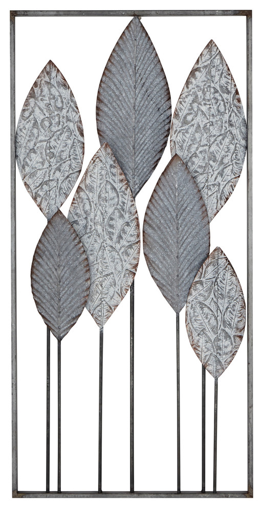 Farmhouse Gray Metal Wall Decor 64342, 18" x 2" x 36" - Farmhouse ...