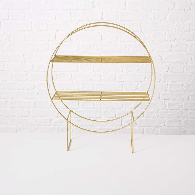 Golden Glam 2 Shelf Ring Floor Rack - Contemporary - Display And Wall ...