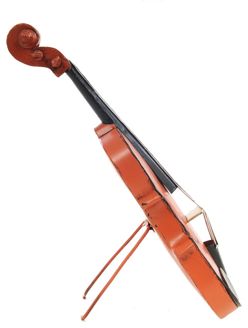 Vintage Look Orange Violin Sculpture - Contemporary - Decorative ...