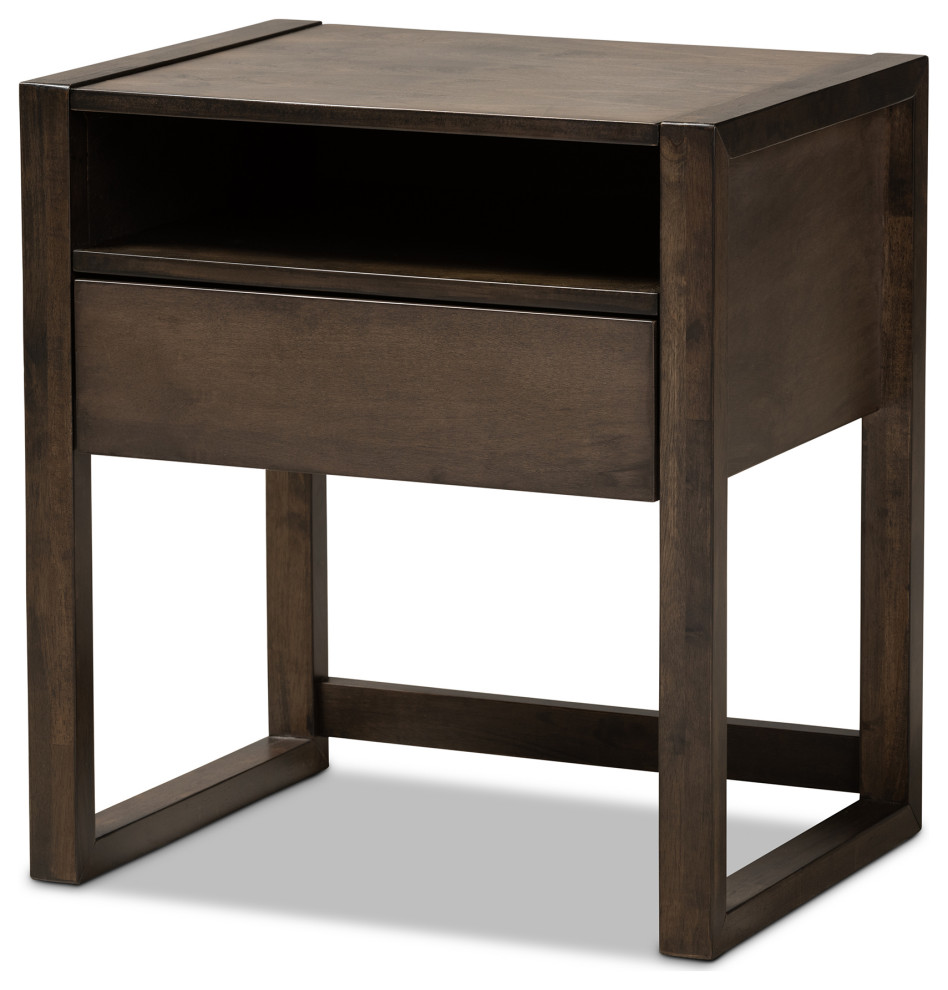 Inicio Modern and Contemporary Charcoal Brown Finished 1-Drawer Wood ...