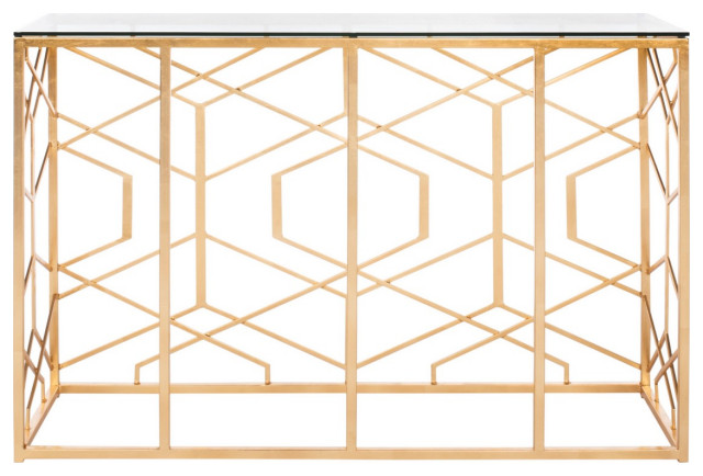 Safavieh Sean Gold Leaf Console Table Gold, #N/A - Contemporary ...
