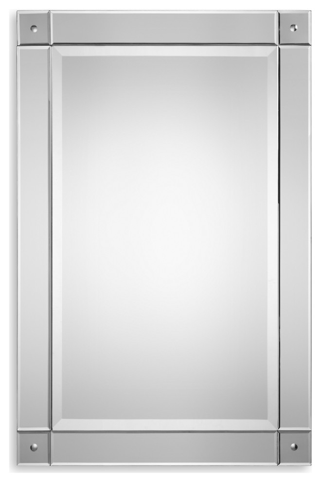 36" Modern Frameless Bevel Mirror - Contemporary - Wall Mirrors - by ...