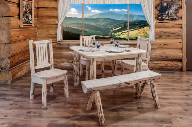 Montana Collection Square 4 Post Dining Table - Rustic - Dining Tables ...