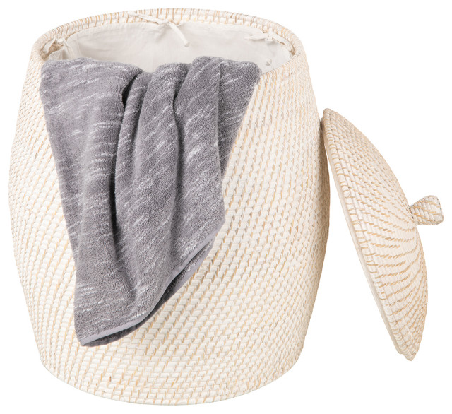 Rattan Beehive Hamper With Liner - Tropical - Hampers - by KOUBOO | Houzz
