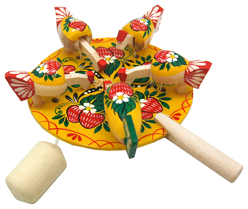 Yellow Pecking Hens Chime Toy - Traditional - Kids Toys And Games - by ...