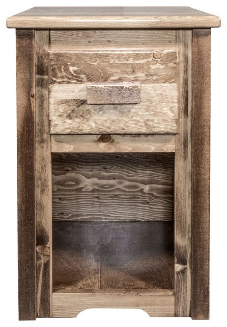 Homestead End Table with Drawer, Stain & Lacquer Finish - Rustic - Side ...