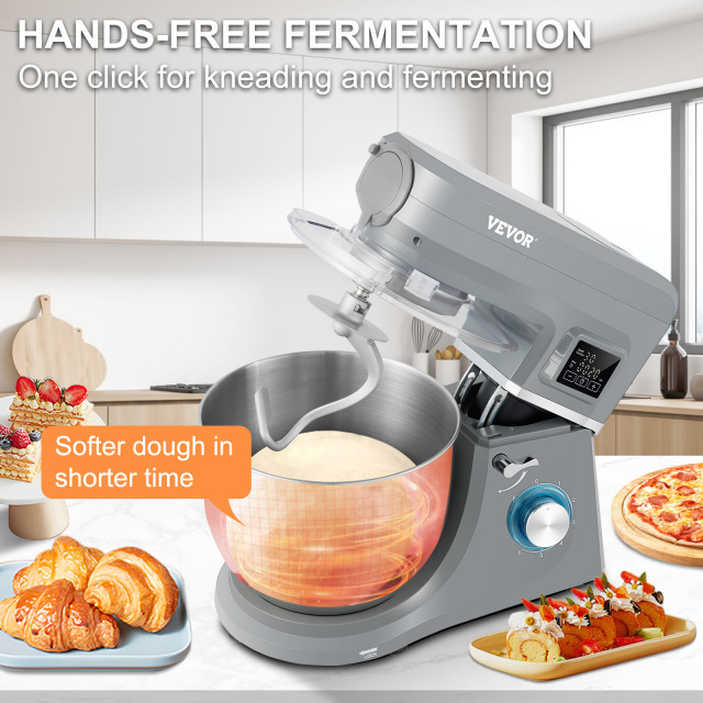 VEVOR 660W Stand Mixer 7.4Qt 6-Speed Tilt-Head Dough Mixer with Grinder ...