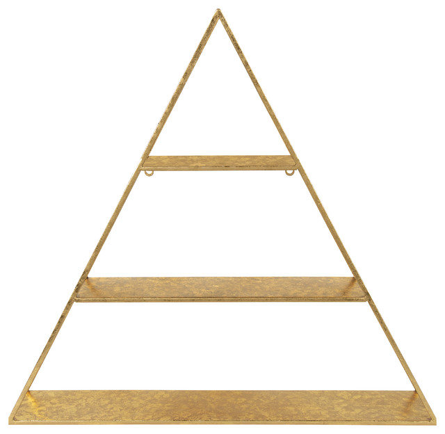 Tildan 3-Tier Triangle Floating Metal Wall Shelf, Black - Industrial ...