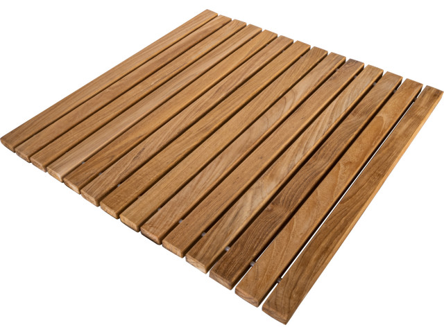 Nordic Style Natural Teak Shower and Bath String Mat 19.6″x19.6 ...