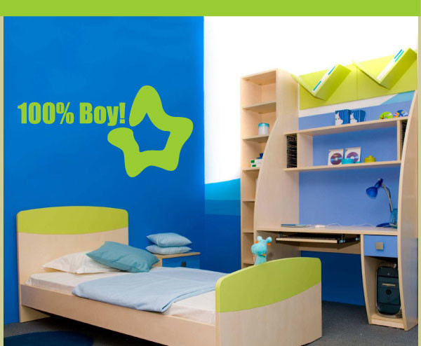 100% Boy! Vinyl Wall Decal boysbedroom08, 36 in. - Contemporary - Wall ...