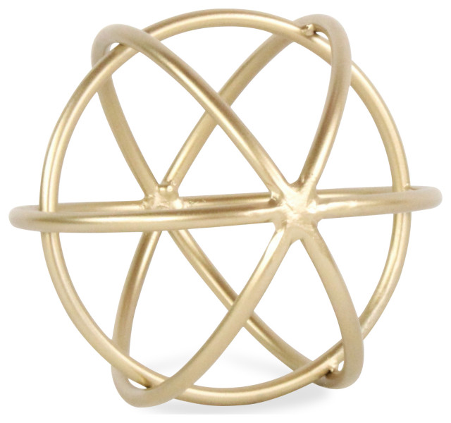 Petite Circular Orb Decor, Gold - Contemporary - Decorative Objects And ...