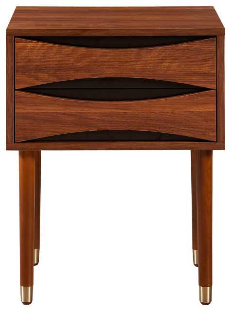 Versanora Wooden Side Table w/ Storage, Walnut - Contemporary - Side ...