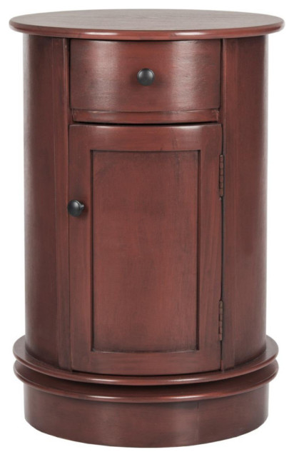 Amos Swivel Accent Table Red - Transitional - Side Tables And End ...