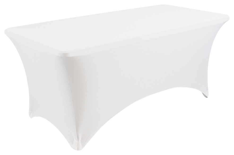 Spandex Fabric Table Cover, 6', White, 6' - Contemporary - Tablecloths ...