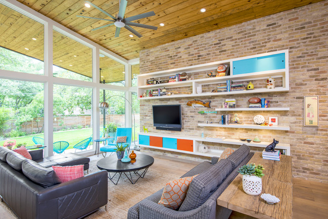 Room of the Day: Empty Nesters Embrace Midcentury Mod in New Great Room