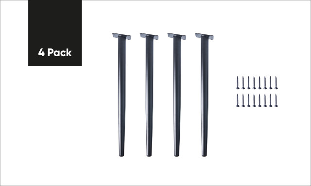 15.78" Round Steel Black Slanted Legs (Set of 4) - Modern - Table Tops ...