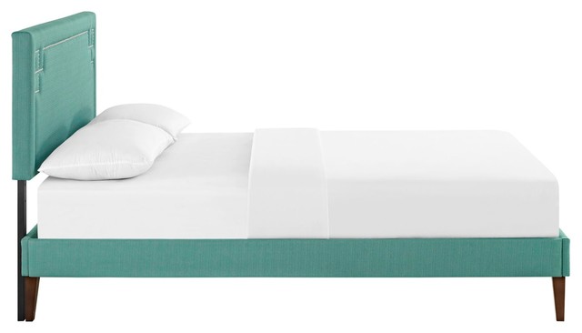 Modern Contemporary Urban Full Size Platform Bed Frame, Navy Blue ...