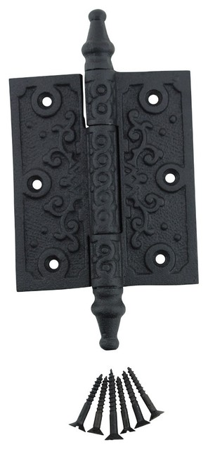 Black Wrought Iron Butt Hinge Antique Victorian Steeple Tip Rust ...