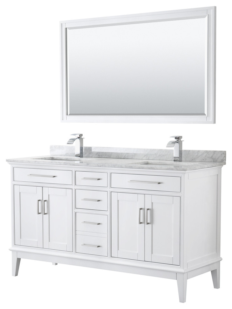 60 Inch Double Bathroom Vanity - Transitional - Bathroom Vanities And ...