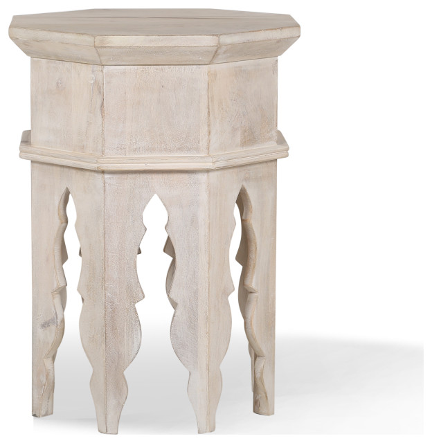 Posh Pollen Viola Carved Accent Table - Mediterranean - Side Tables And ...