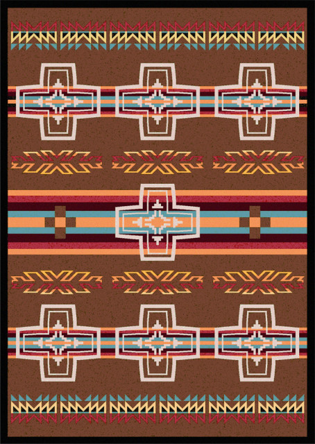 Canyon Cross, Brown, 4'x5', 4'x5' - Southwestern - Area Rugs - by ...