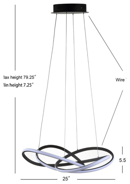 Alexia Abstract Integrated LED Metal Adjustable Pendant - Modern ...