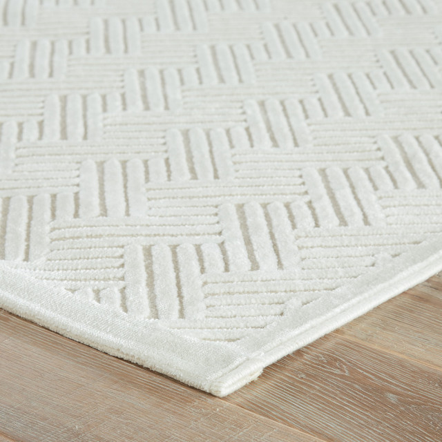 Jaipur Living Thatch Geometric White Area Rug, 2'x3' - Contemporary ...