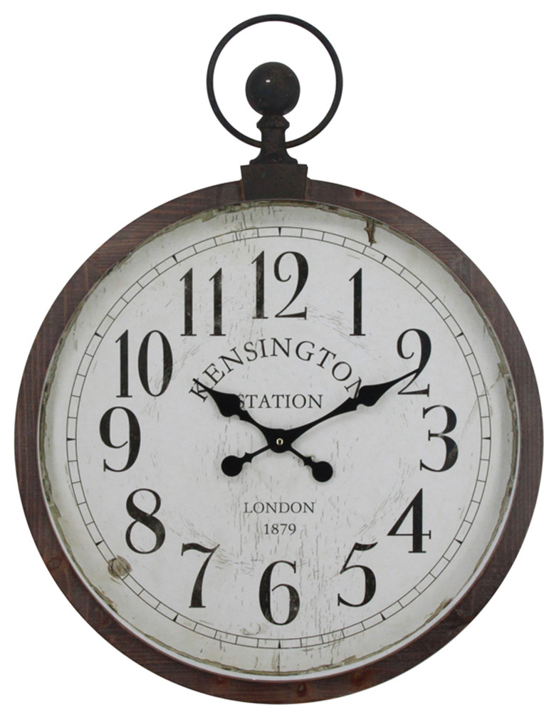 Kensington Station Pocket Watch Style Wall Clock - Farmhouse - Wall ...