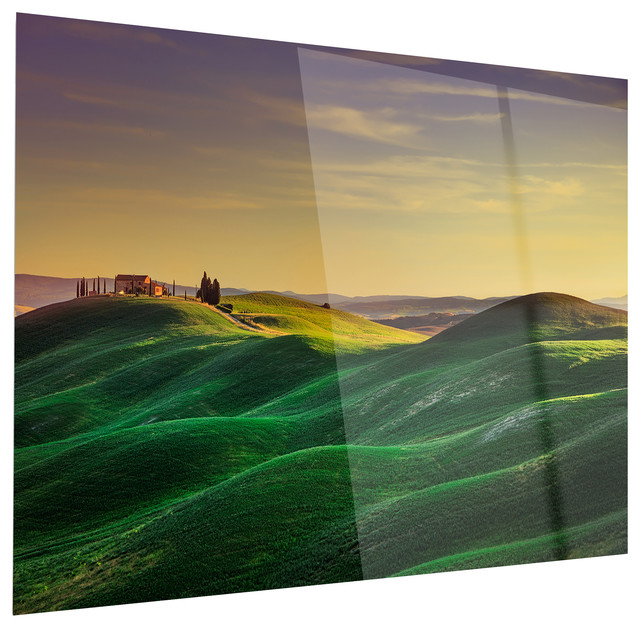 "Green Rolling Hils in Crete Senesi", 48"x40" - Contemporary - Metal ...