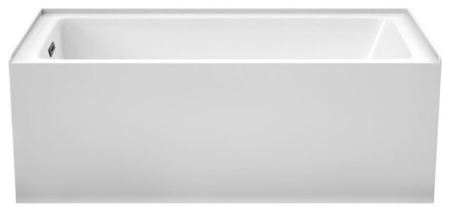 Wyndham Collection Grayley 60x30" Acrylic Alcove Bathtub in White/Matte ...