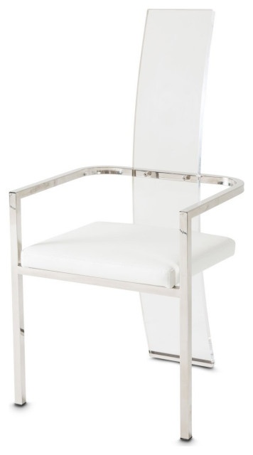 Aico Amini State St 2 Arm Chair in Glossy White - Contemporary - Dining ...